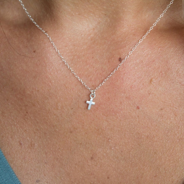 Small Cross Necklace - Etsy