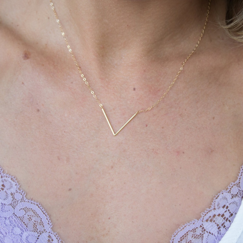 V Necklace - Etsy