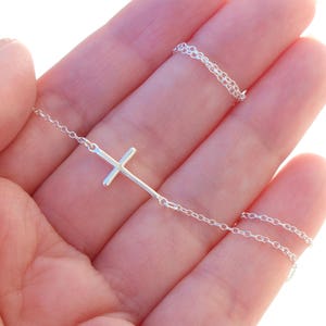 Sterling Silver Sideways Cross Necklace, Celebrity Jewelry, Cross ...