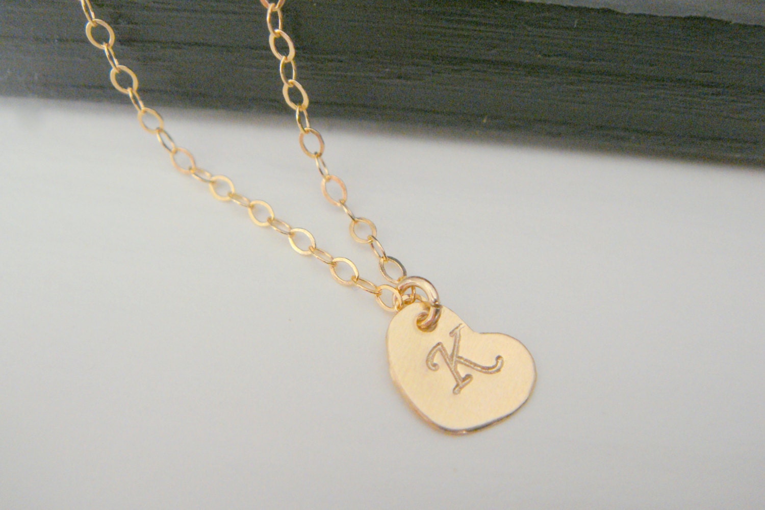 All 14 KT Gold Filled Alphabet Letter Heart Charm Necklace - Etsy