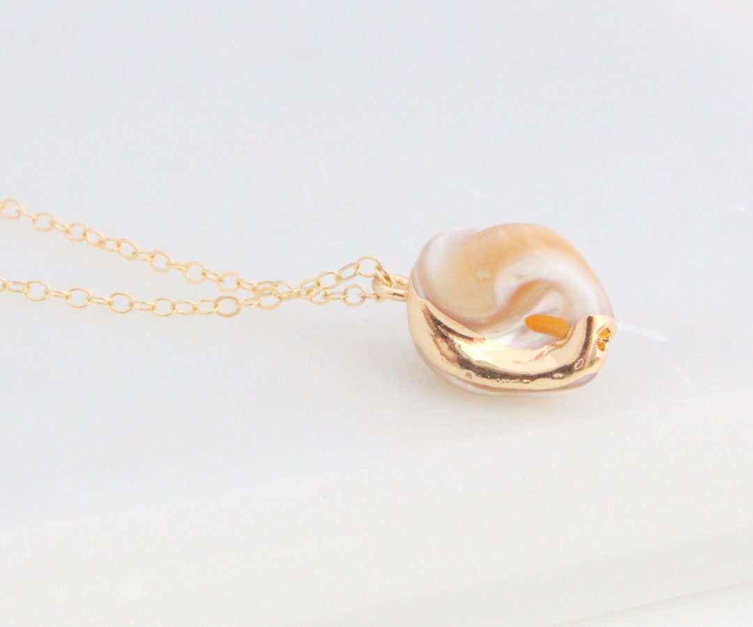 Shell Necklace, Gold Ocean Inspired Necklace, Boho Beach Necklace ...