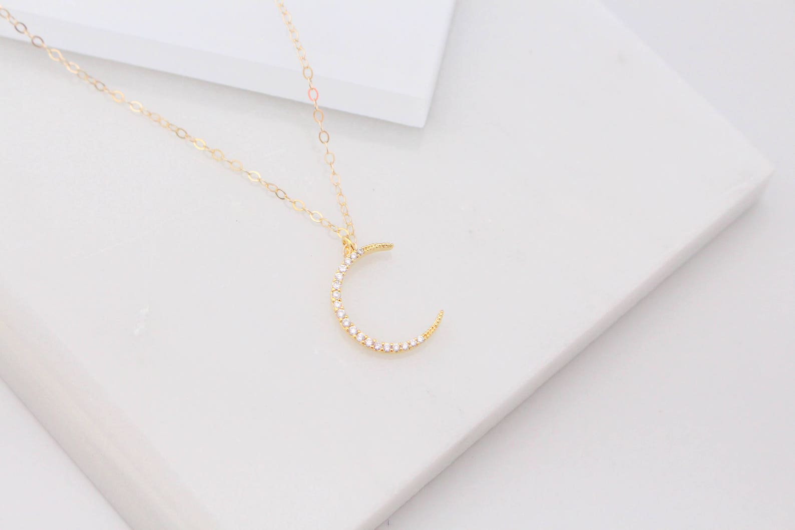 Moon and Star Double Layer Necklace Multi Strand Necklace - Etsy