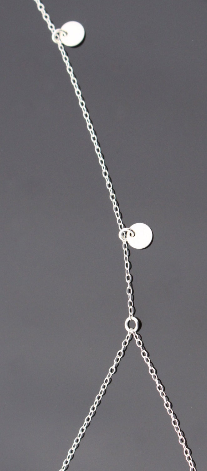 Sterling Silver Tiny Dot Circle Drop Necklace Simple Layering - Etsy