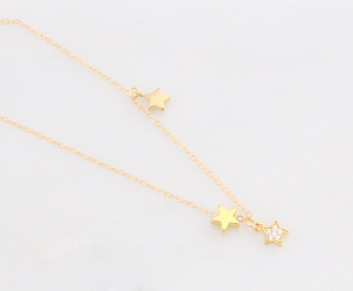 Gold/Silver Multi Star Necklace Dainty Necklace Layering | Etsy