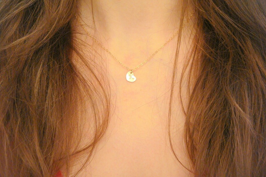 All 14 KT Gold Filled Alphabet Letter Heart Charm Necklace - Etsy