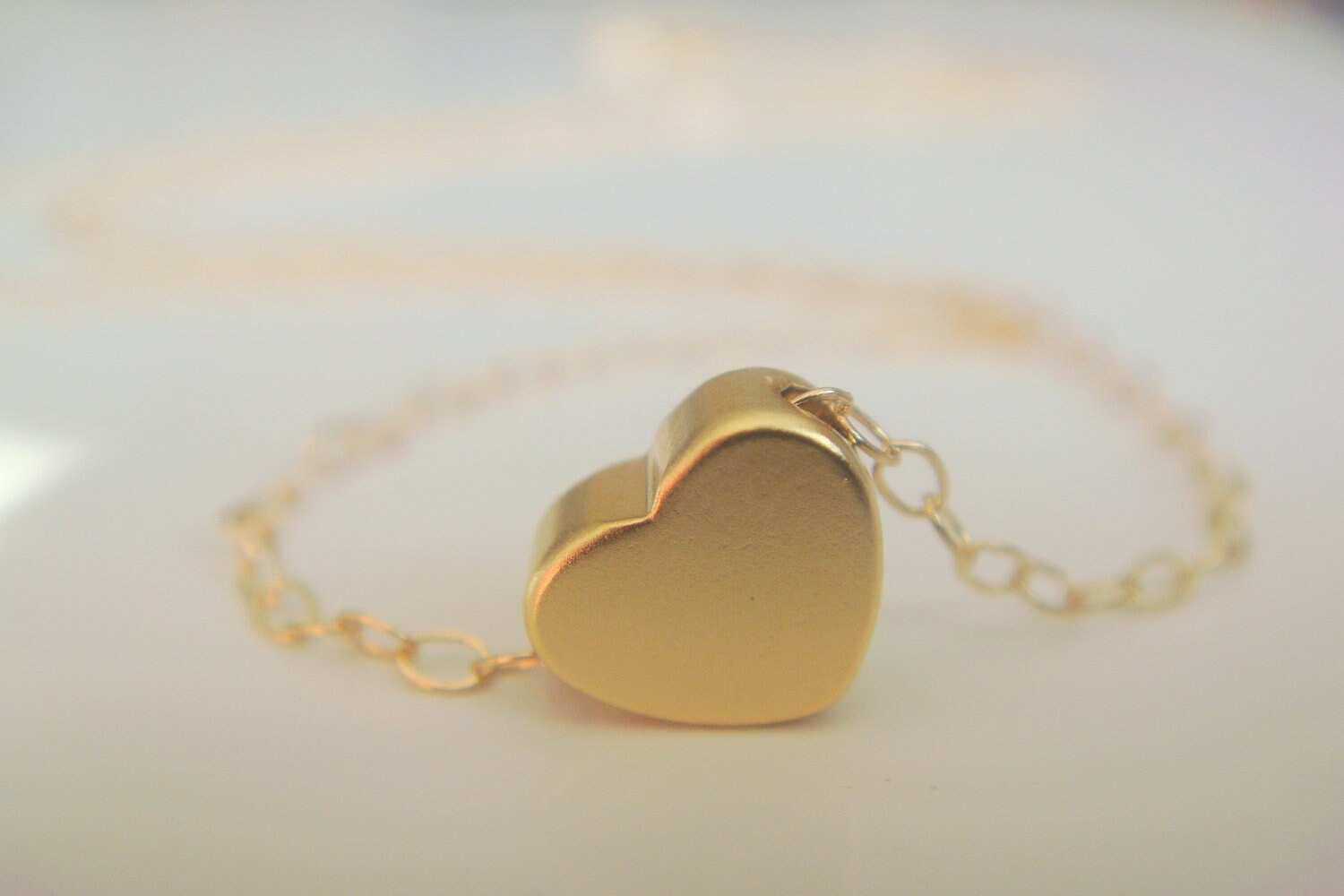 Gold Matte Love and Heart Necklace Can Be Worn as Separate - Etsy
