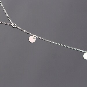 Sterling Silver Tiny Dot Circle Drop Necklace, Simple Layering Necklace ...