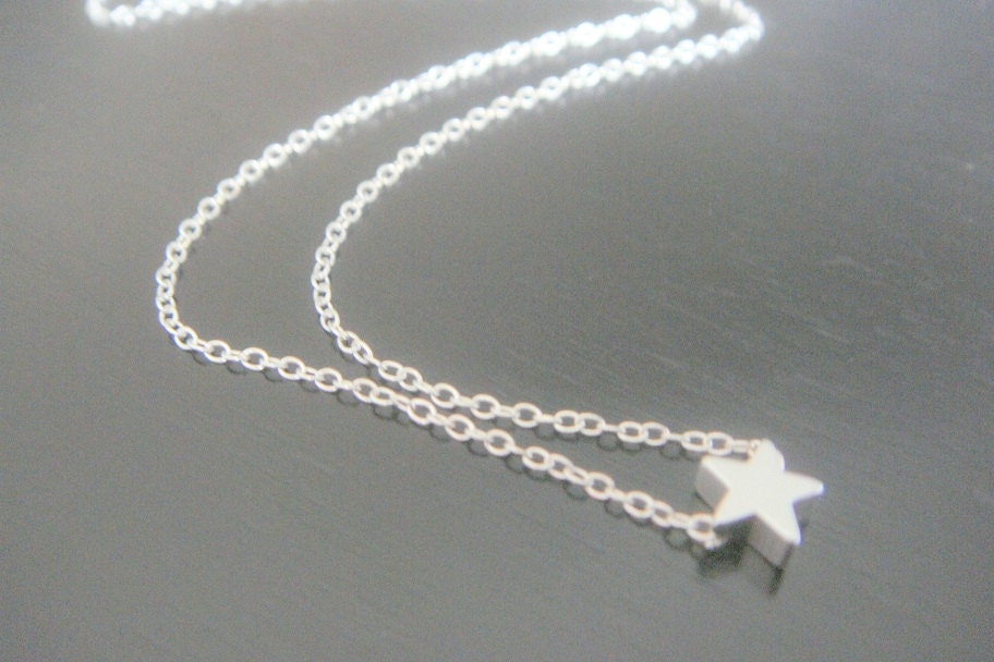 Double Sided Tiny Star Necklace, Small Charm Necklace, Dainty Layering ...