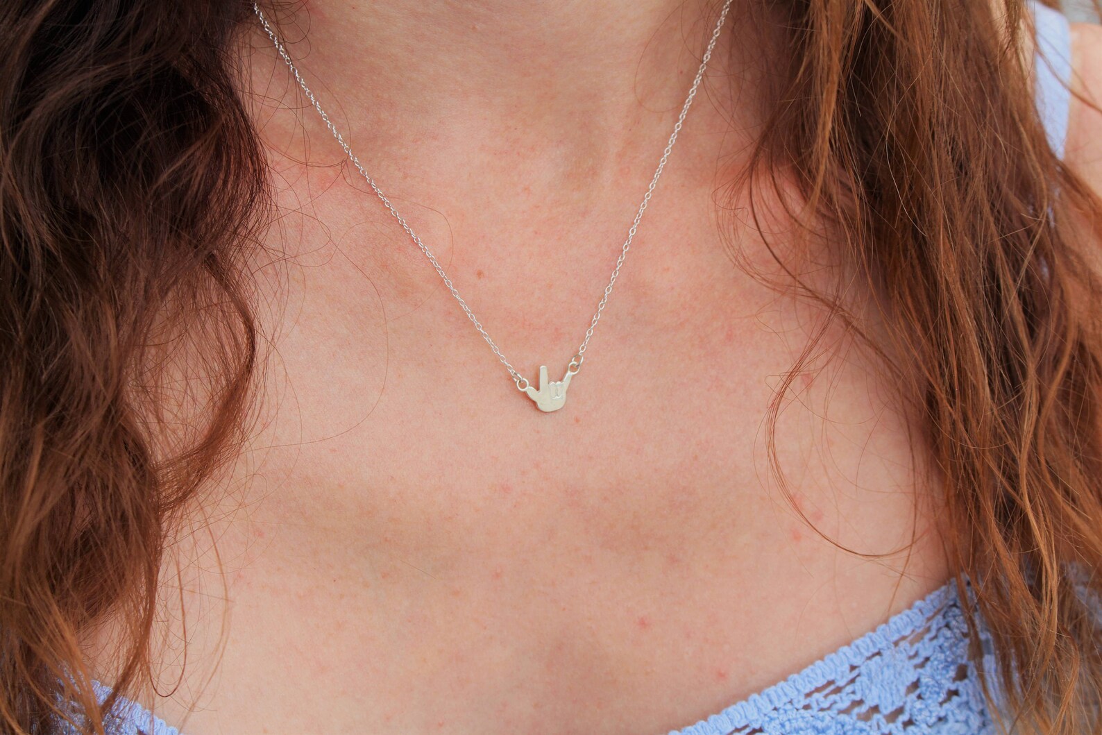 Delicate I Love You Sign Language Necklace, Love Necklace, Love ...
