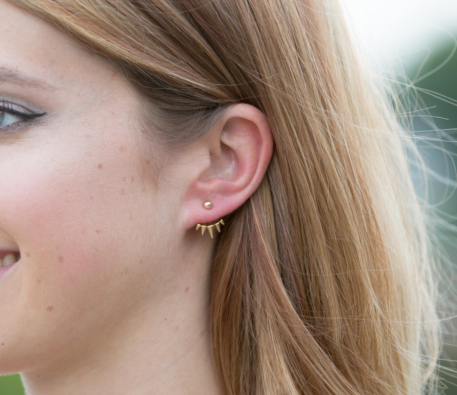 Spike Ear Jackets Earrings Gold or Silver Tiny Stud Earrings | Etsy