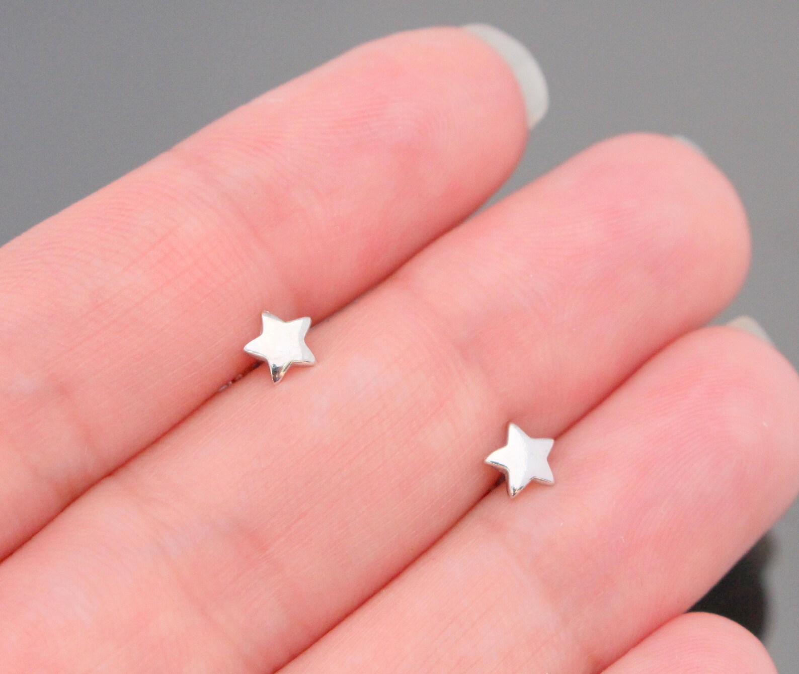 Sterling Silver Tiny Star Stud Earrings Small Dainty Star - Etsy