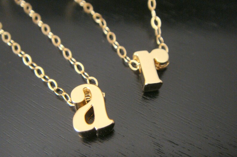 Gold Lowercase Tiny Single Letter Initial Necklace Alphabet - Etsy