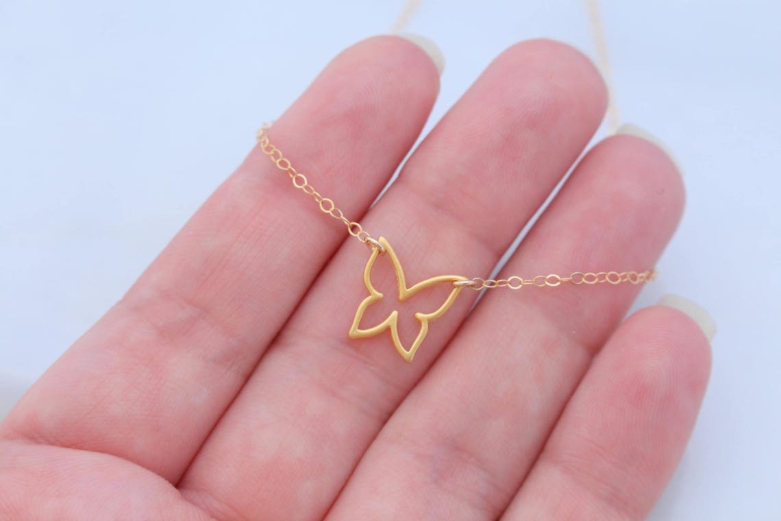 Dainty Butterfly Necklace Butterfly Necklace Delicate | Etsy