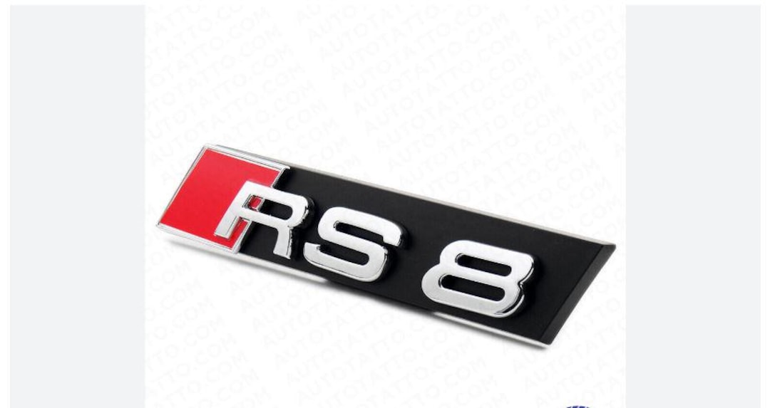 Chrome Audi RS8 Grille Emblem | Front Badge for RS8 A8 S8 C8 | Shiny ...