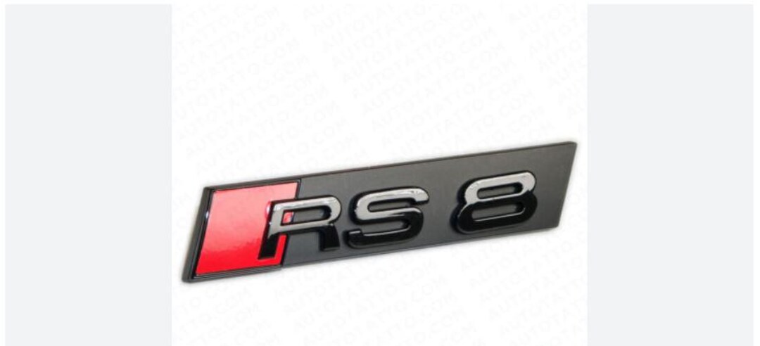 Gloss Black Audi RS8 Grille Emblem Badge – Front Hood Logo Replacement ...