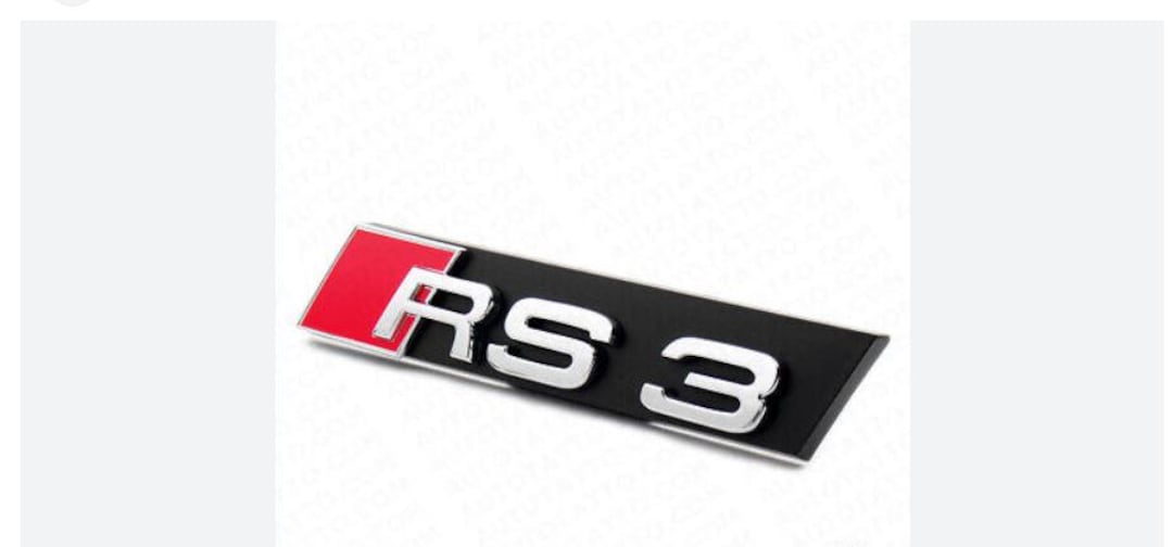 Chrome Audi RS3 Grille Emblem Premium Front Badge for Audi A3 S-line ...