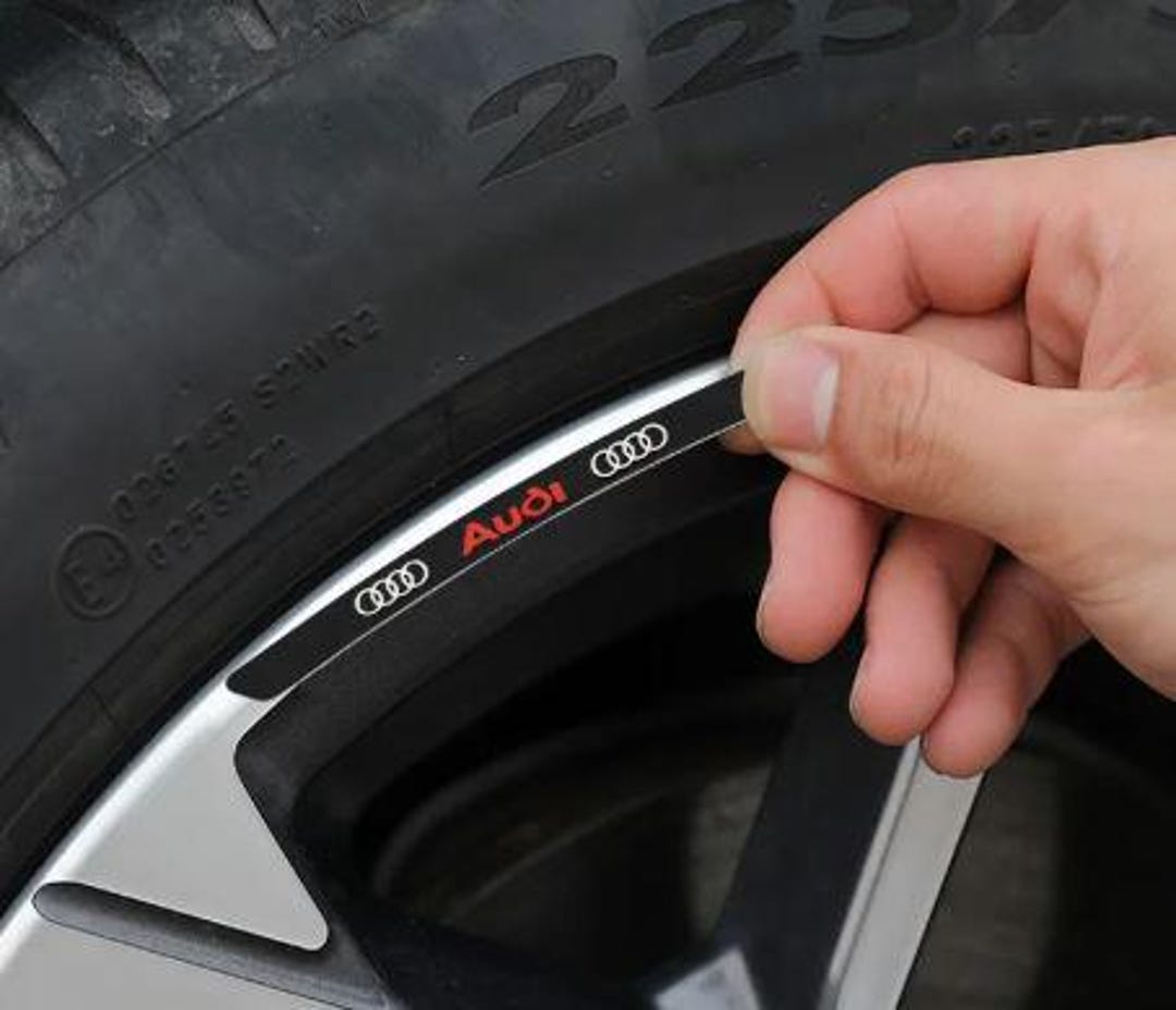 4 Pcs Metal 90mm Black Wheel Rim Decal Stickers for Audi A3 A4 A6 A8 S ...