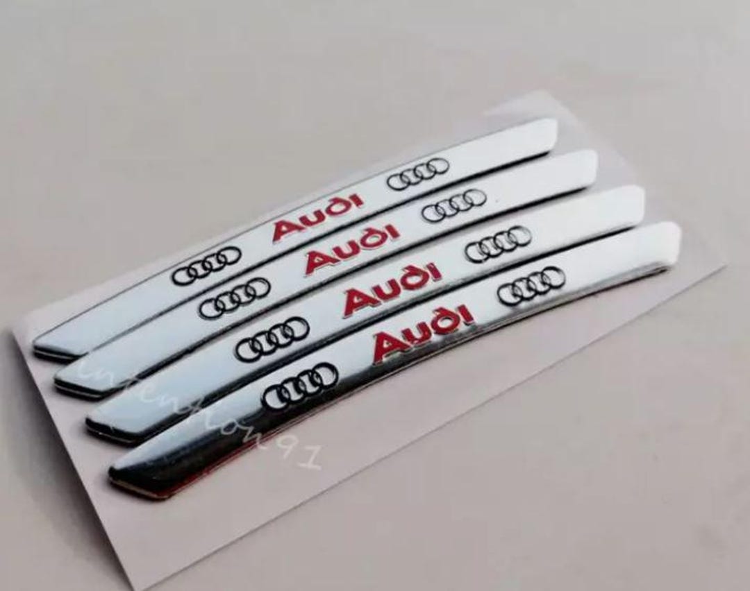 4 Pcs Metal 90mm Silver Wheel Rim Decals Stickers for Audi A3 A4 A6 A8 ...