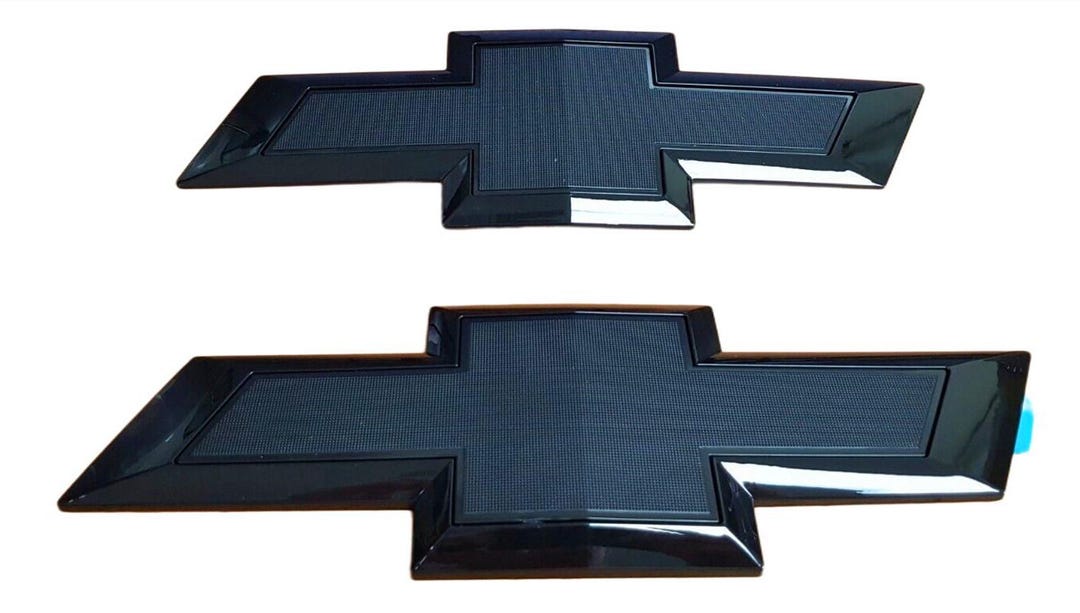 All Black Bowtie Emblem Set 27cm Front & 29cm Rear for 2016 2017 2018 ...