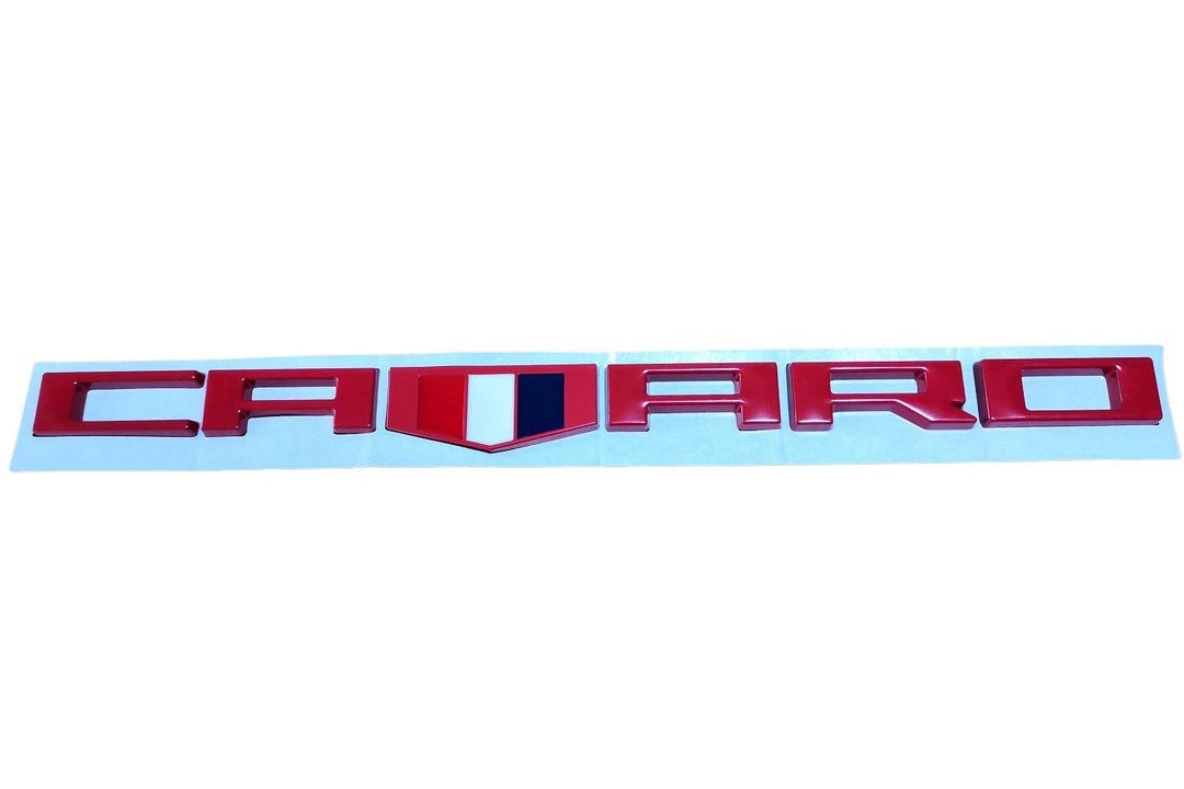 Red Camaro Side Fender Letters Emblem Badge | 24.5cm X 1.5cm Adhesive ...