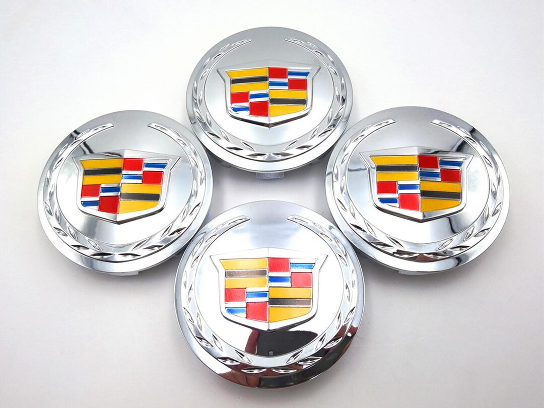 Set of 4 Chrome Color Logo 83mm Wheel Center Caps for Cadillac 2005 ...