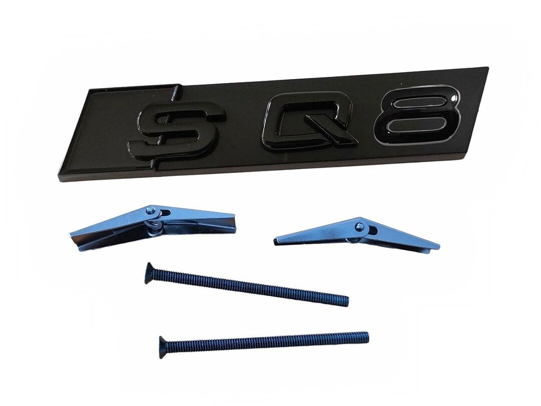 Gloss All Black Audi SQ8 Grille Emblem - Premium Car Badge Replacement ...