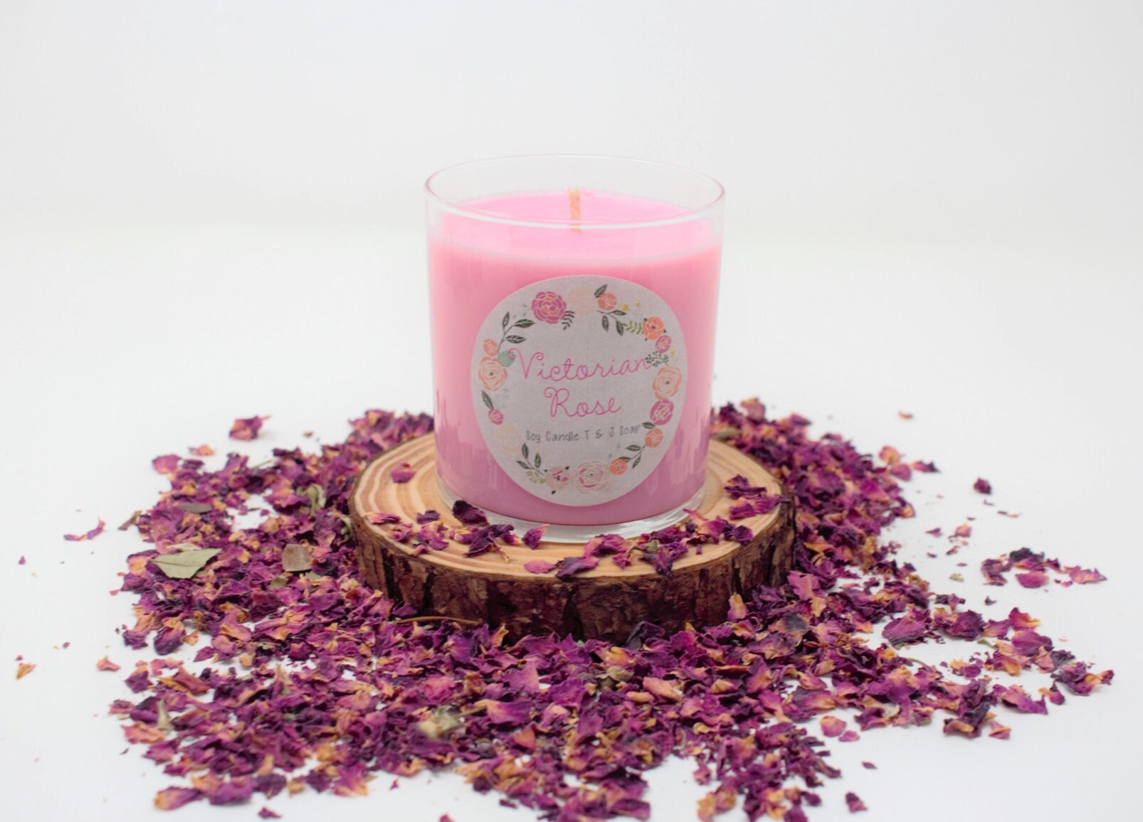 Rose Candle, Soy Candle, 10 OZ 100% Natural Soy, Victorian Rose, Pink ...