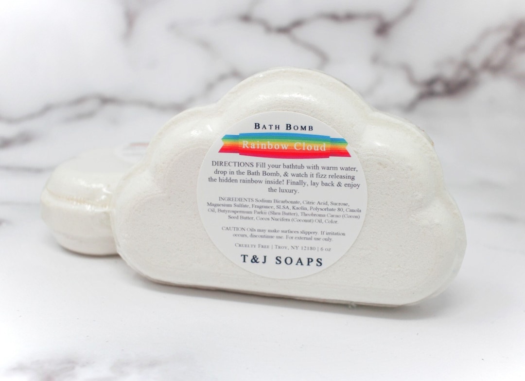 Rainbow Bath Bomb, Rainbow Cloud Bath Bomb, Bath Fizzies, Bath Bombs ...