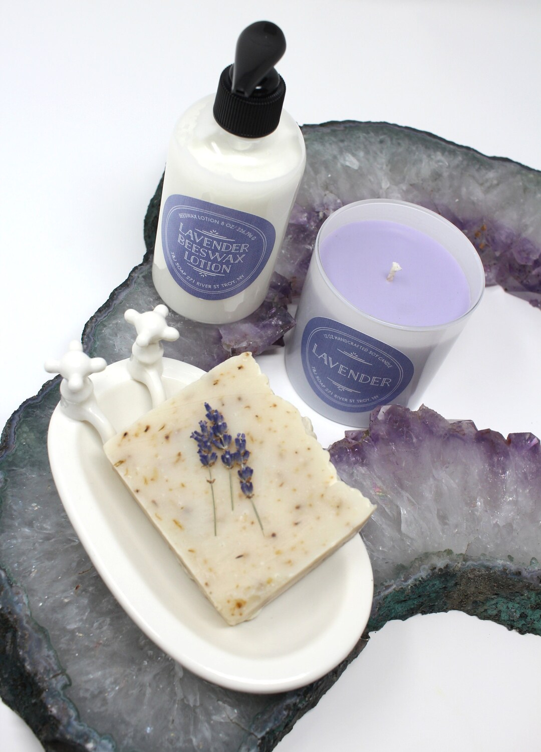 Lavender Gift Set Natural Lavender Soap 100% Lavender Soy - Etsy