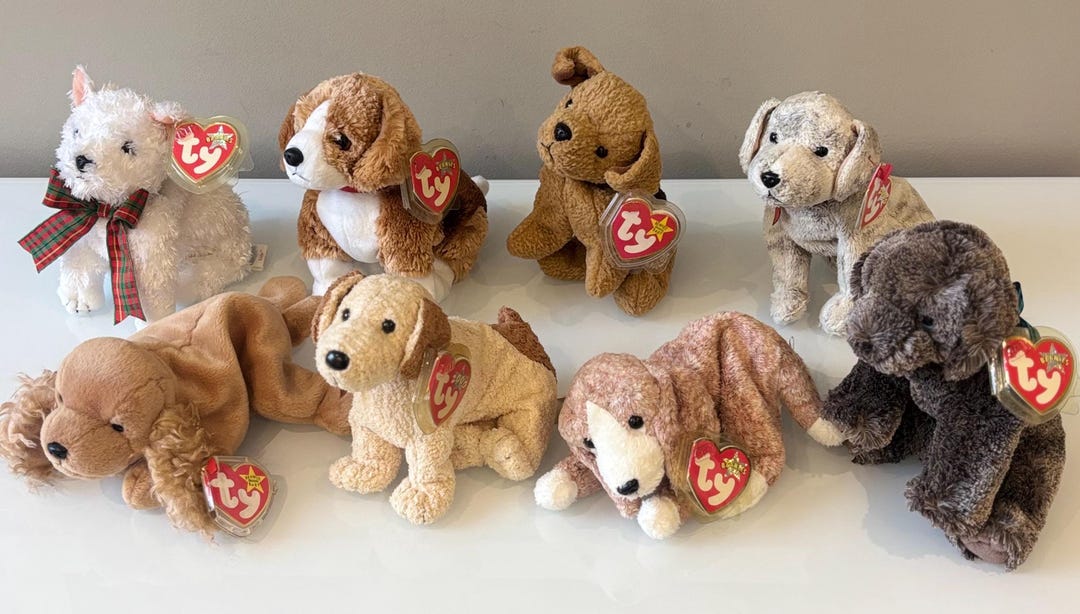 Ty Beanie Babies DOGS : KIRBY Side-kick Tuffy Tricks Rufus Frisbee ...