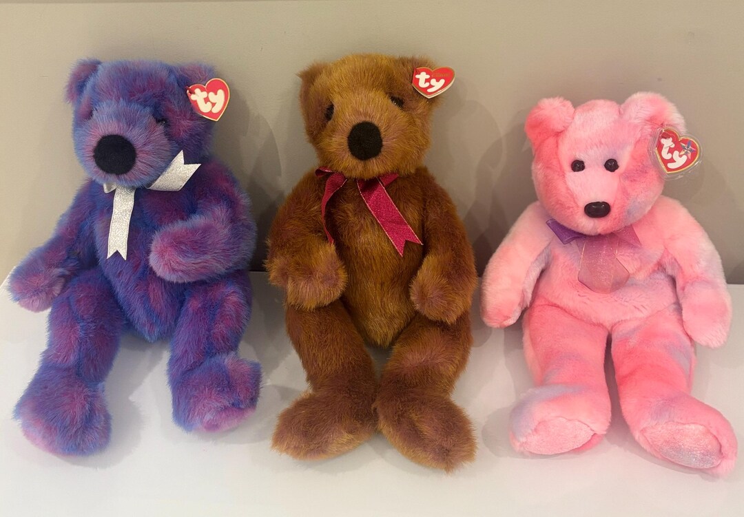 TY Beanie Buddies / Ty Classic TAFFYBEARY Purplebeary Clubby V (5 ...