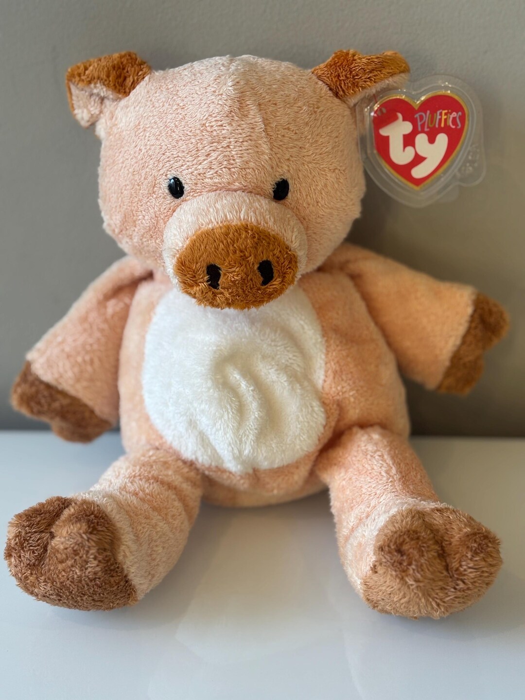 TY Pluffies CORKSCREW the Pig 10” Retired 2002 Super Soft Plushie With ...
