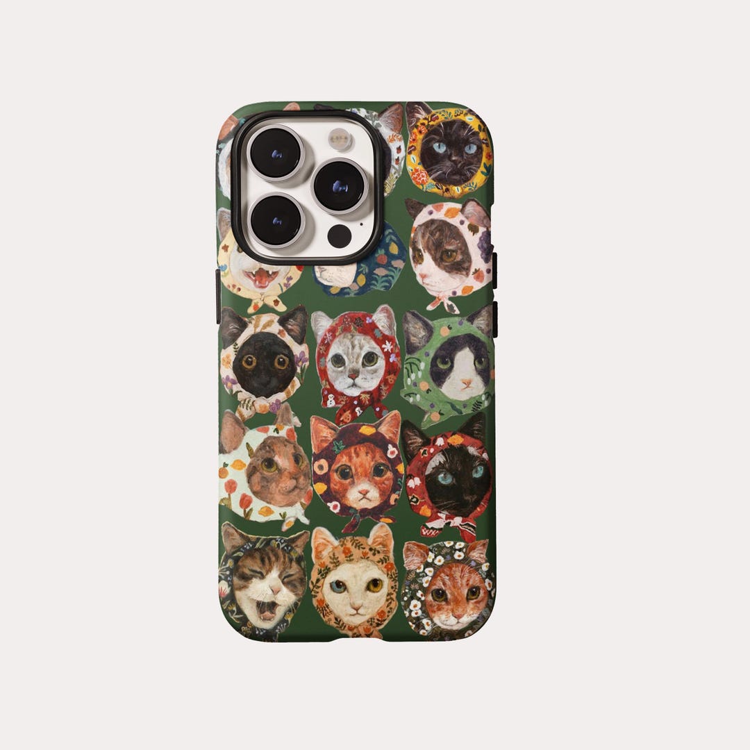 Vintage Cute Cat Collage Phone Case , Animal Lovers Gift, Personalized ...