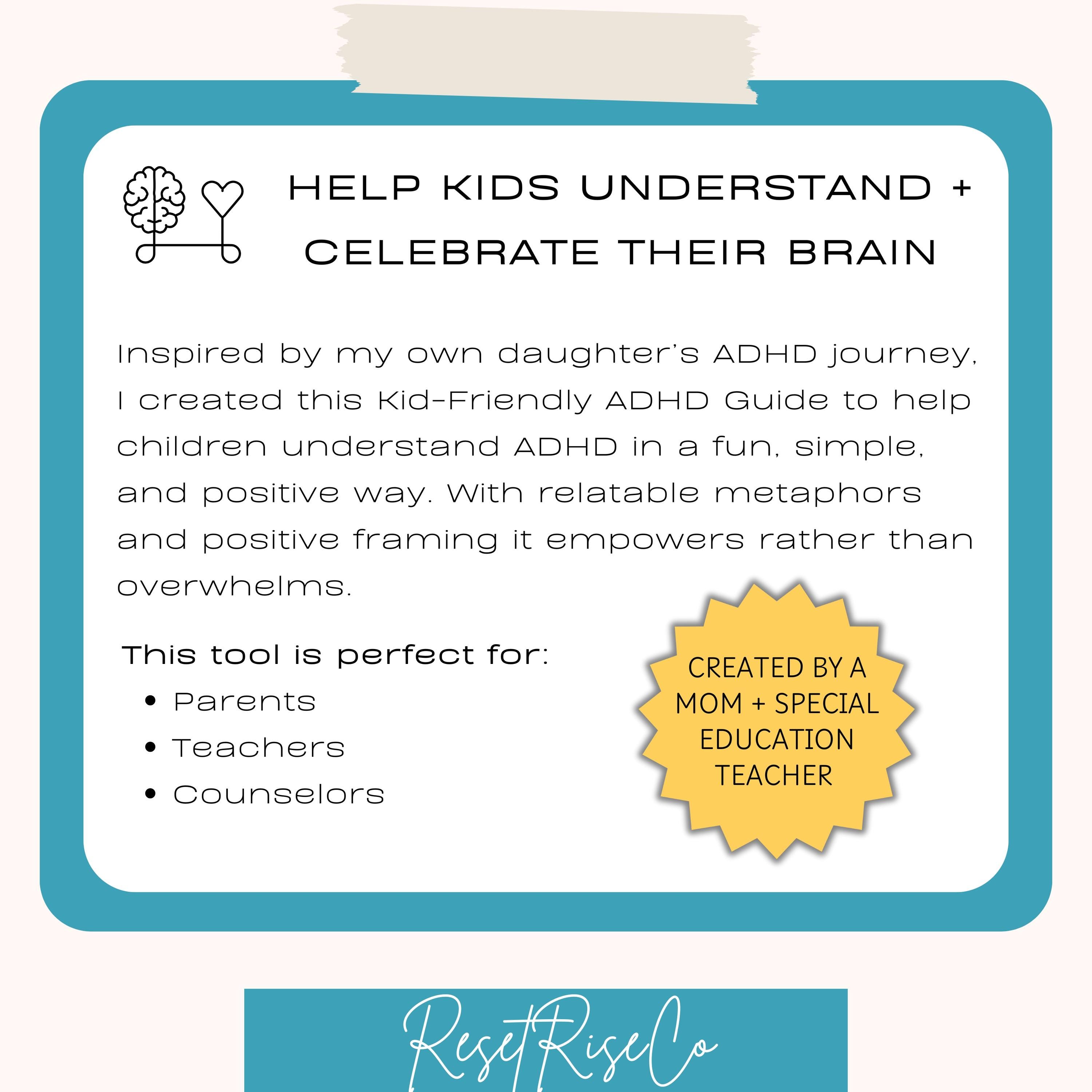 ADHD Guide for Kids: Race Car Analogy, Self-reflection (printable PDF ...