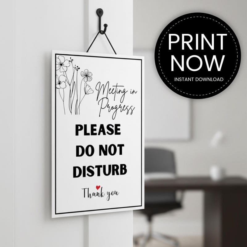 Do Not Disturb Sign Printable in a Meeting - Etsy