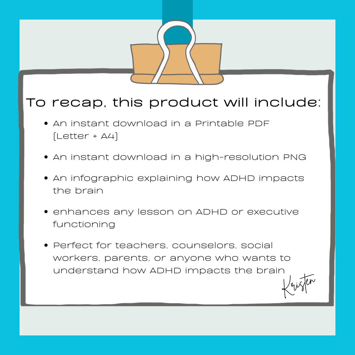 ADHD Brain Infographic Poster: Kid-friendly Executive Function ...