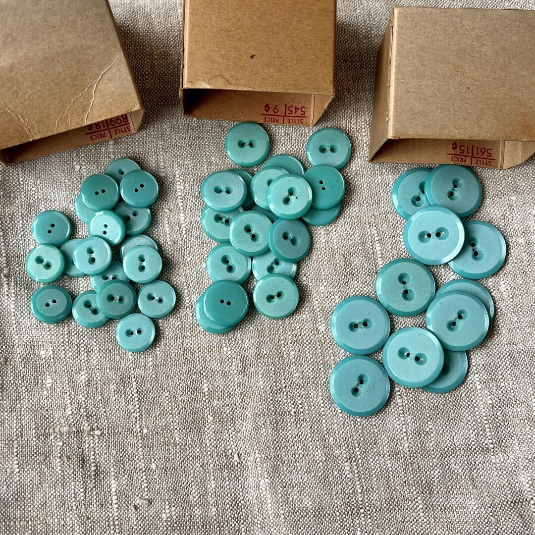 1960s Buttons, 3 Sizes Your Choice, Turquoise Blue Button Sets 19mm ...