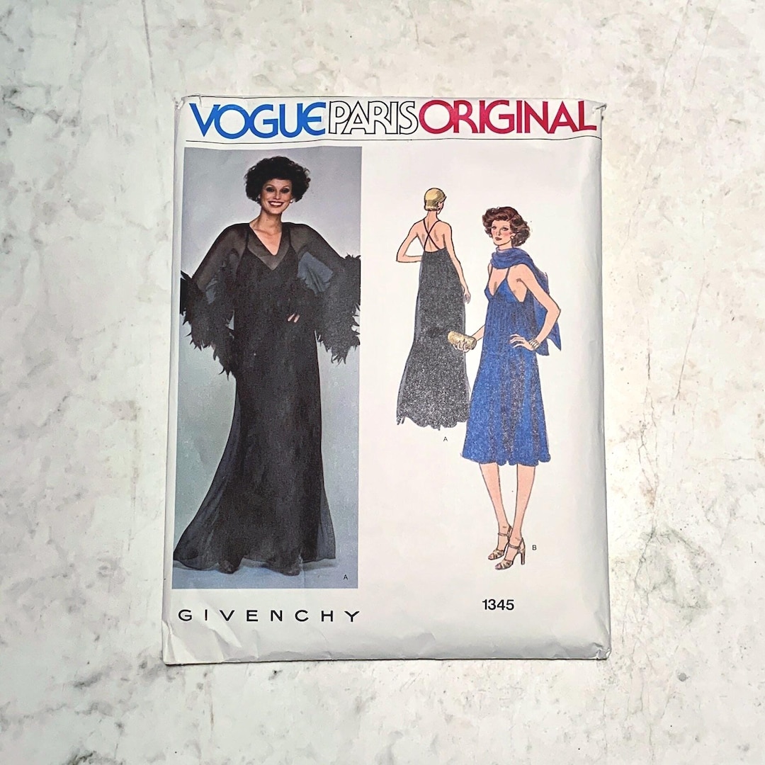 1970s Vogue Paris Original Givenchy Dress and Cape Pattern 1345 - Bust ...