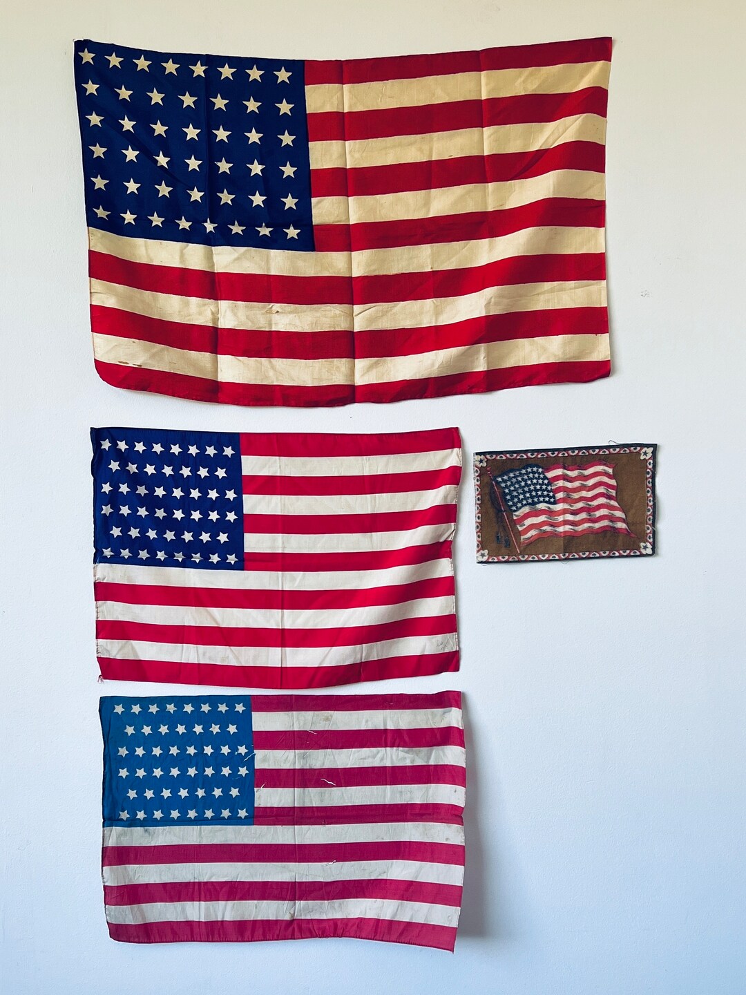1908 - 1912 Antique Silk American Flags Collection and 1 Tobacco ...