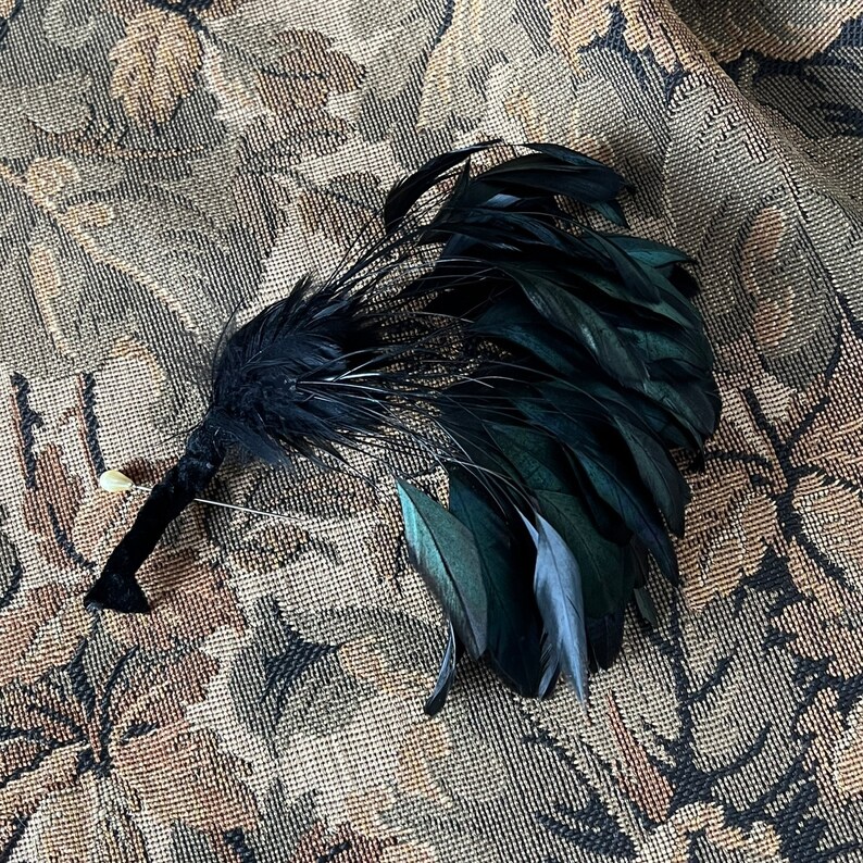 Edwardian Millinery Feather for a Hat, Hair or Corsage Irisdescent ...