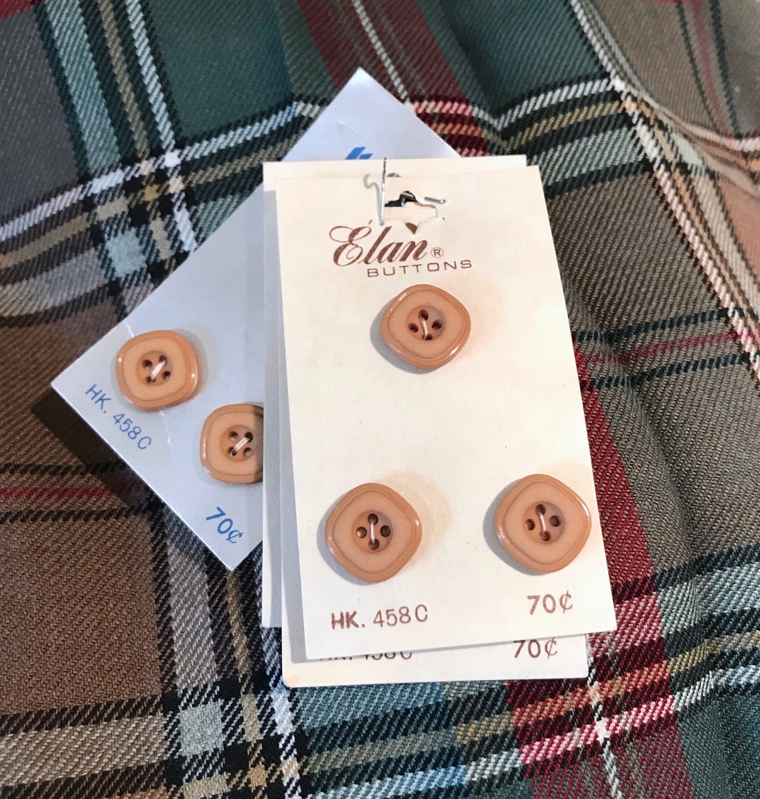 Vintage Elan Buttons: 12 Beige Square Plastic Buttons (5/8") - Etsy