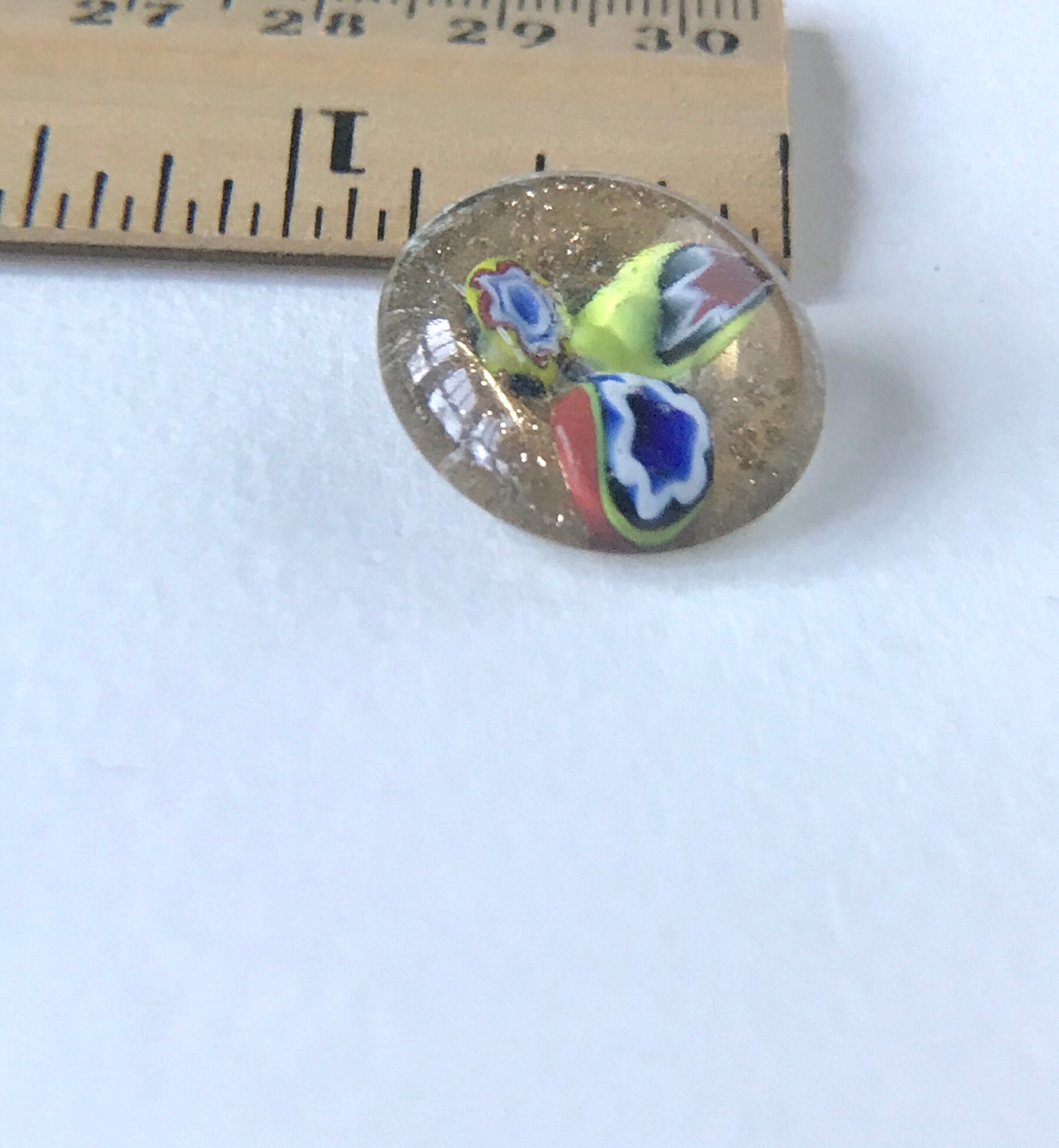 Antique Glass Paperweight Button Venetian Millefiori Gold | Etsy
