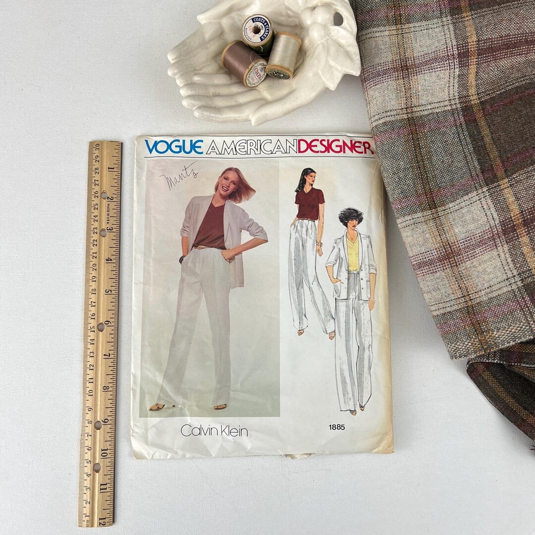 1970s Calvin Klein Vogue Pattern 1885, Jacket, Blouse & Pants, Size 16 ...