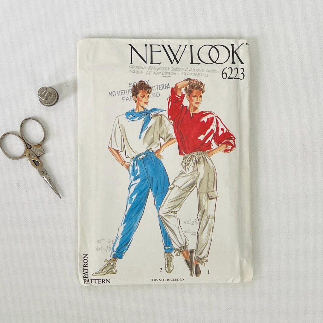1980s Pants Pattern - New Look 6223 Sizes 8-18 Casual Cargo Jogger ...