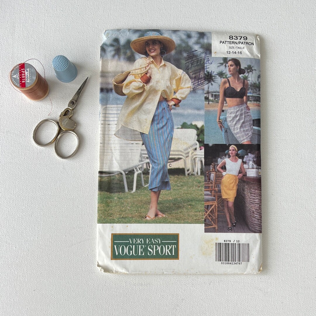 1990s Uncut Vogue Sport Pattern 8379 Wrap Skirt Pattern Size 12-14-16 ...