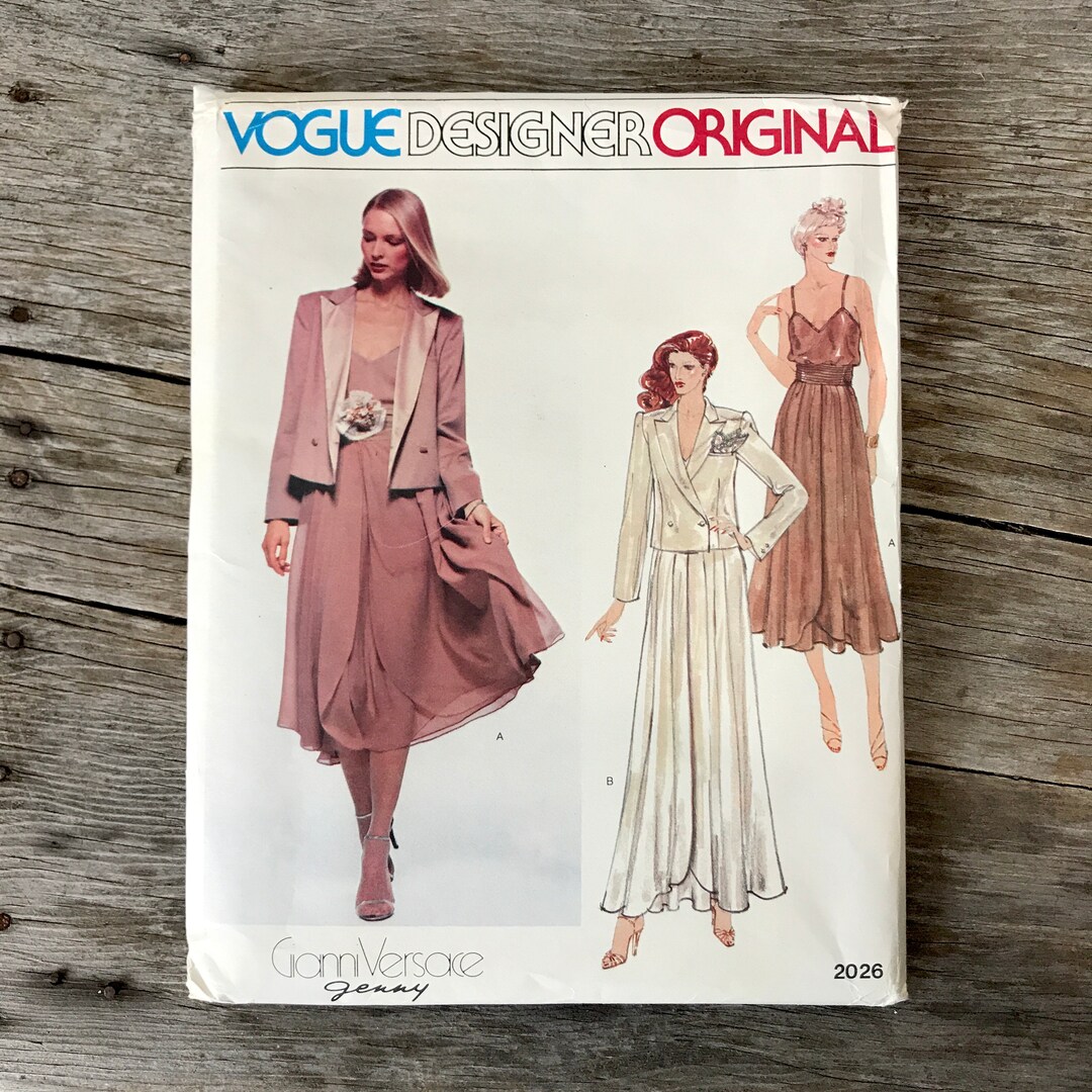 1970s Gianni Versace Vogue Pattern 2026: Jacket, Skirt & Camisole ...