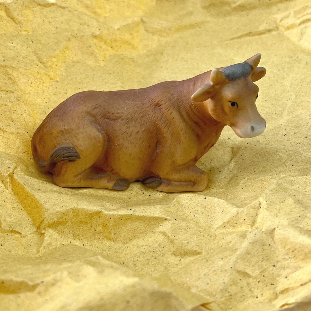 Lefton China Nativity Cow, Bisque Porcelain Manger Figurine 1985 ...
