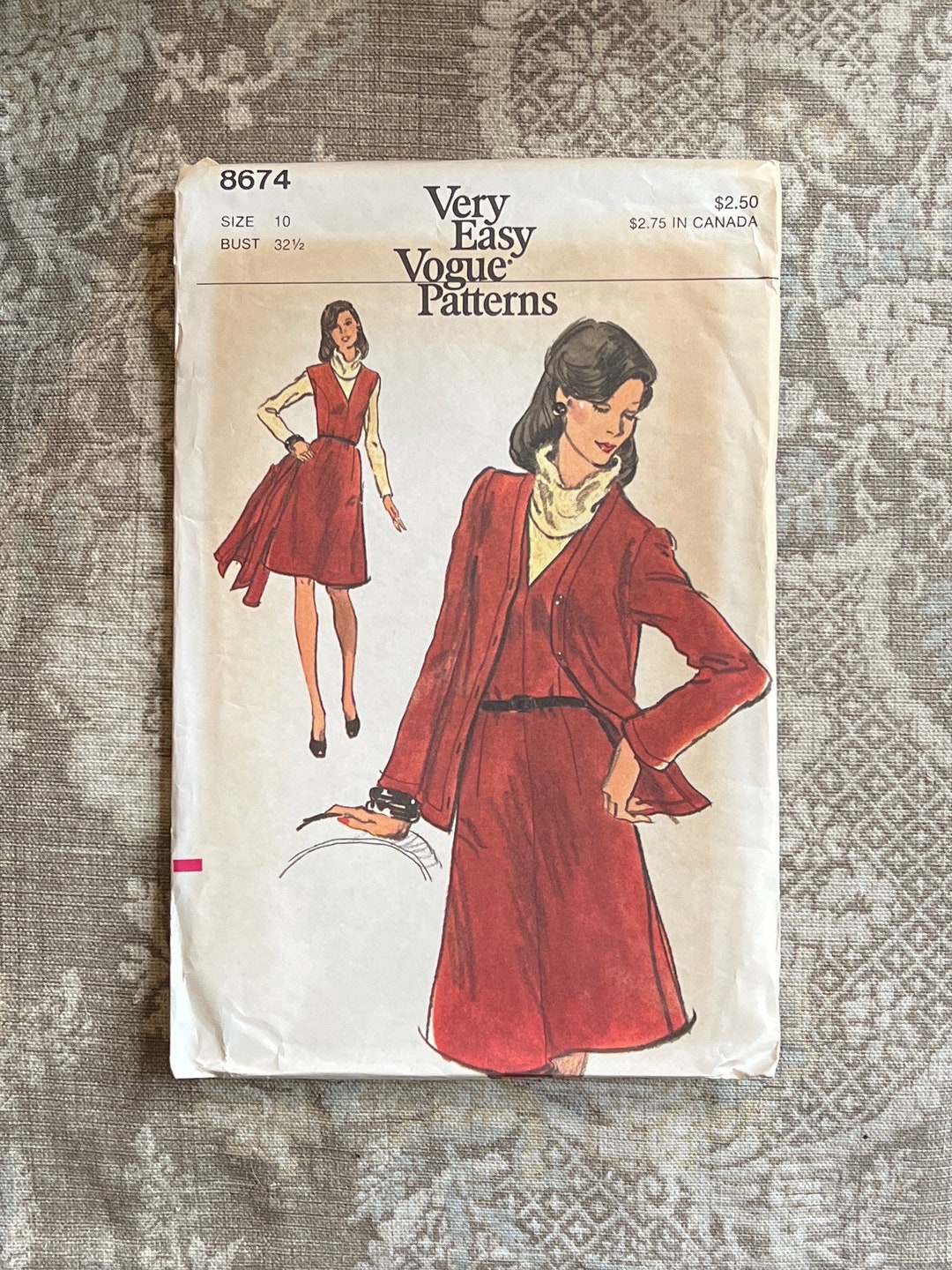 1970s Uncut Very Easy Vogue Sewing Pattern 8674 Jumper Dress - Etsy