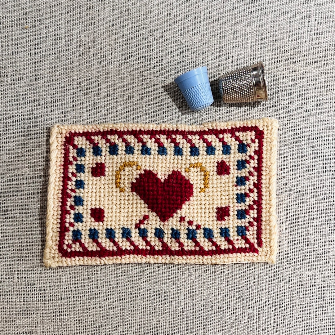 Needlepoint Dollhouse Rug - Vintage Wool Miniature Welcome Mat #5333 - Etsy