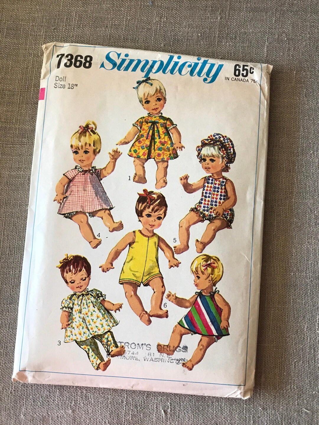 1967 Simplicity 7368 Baby Doll Clothes Pattern: 18" Doll, Uncut - Etsy